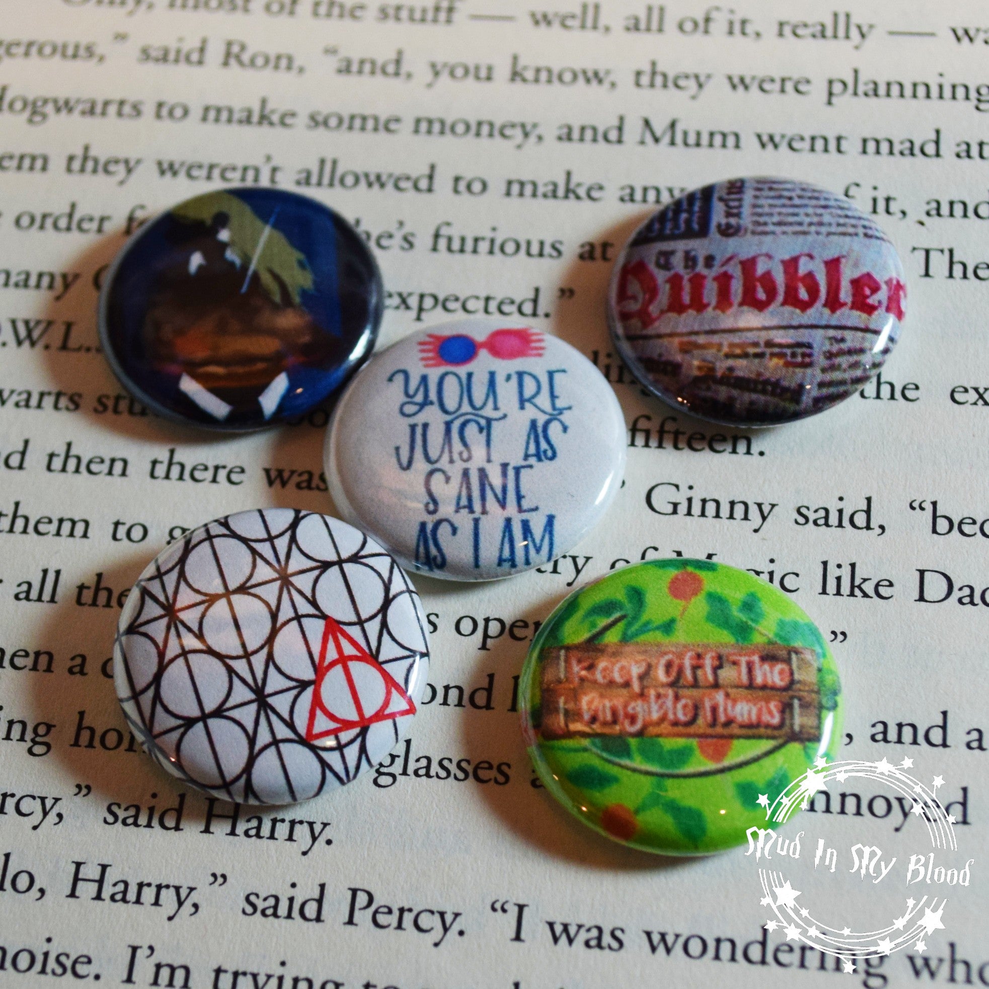 Moon Lovechild 1" Pin Back Button Mix – Mud In My Blood